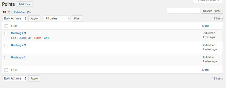 Setting Point Value & Points Packages (Deprecated) | WYZI - Documentation