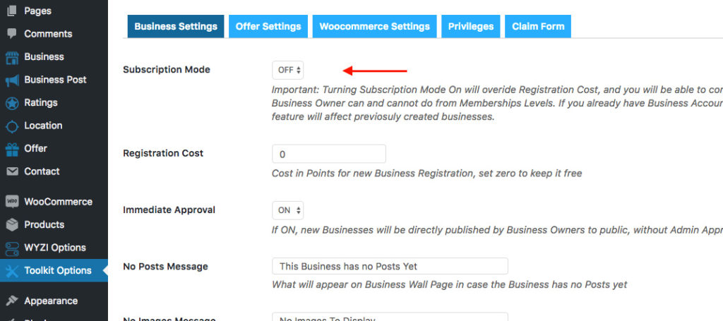 Setting Subscription ON | WYZI - Documentation