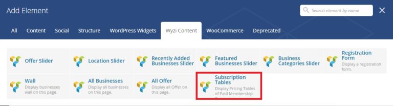 Vertical Supscription Styling ( subscription tables ) | WYZI - Documentation