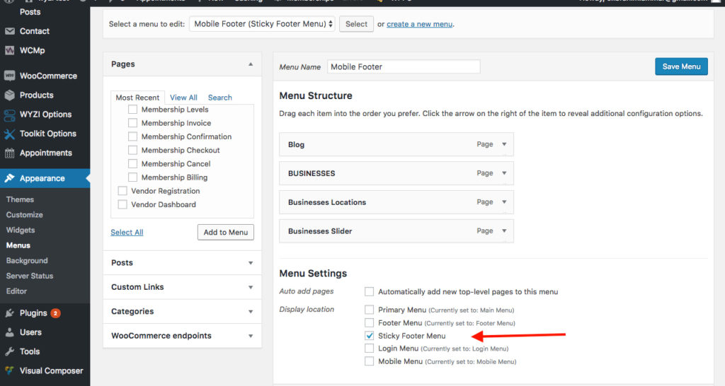 Mobile Sticky Footer Menu | WYZI - Documentation