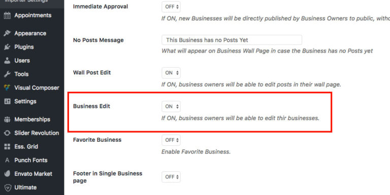Allow Business Editing | WYZI - Documentation