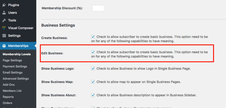 Allow Business Editing | WYZI - Documentation