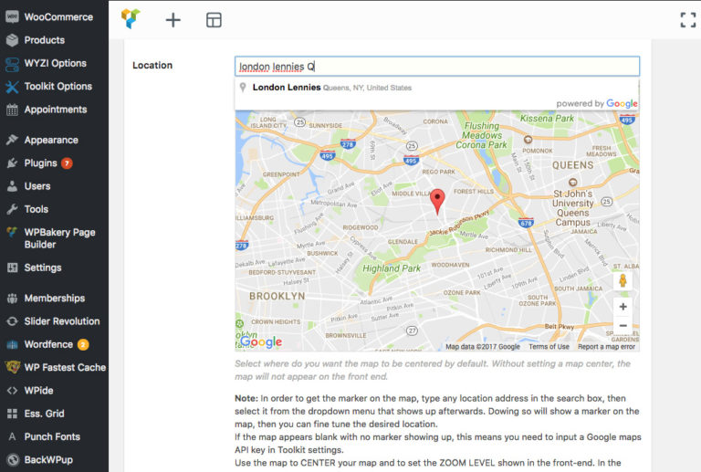 Map Location Center & Zoom Level | WYZI - Documentation