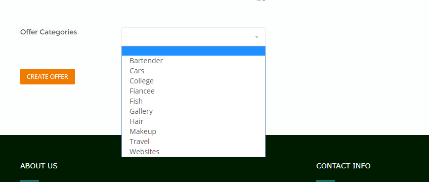 offercategories | WYZI - Documentation
