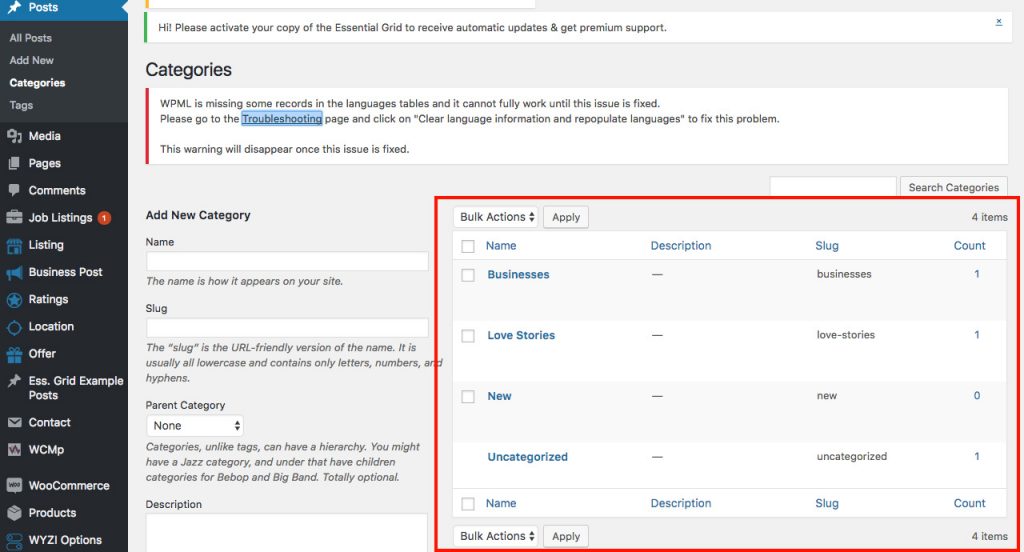Blog Subscription by Categories | WYZI - Documentation