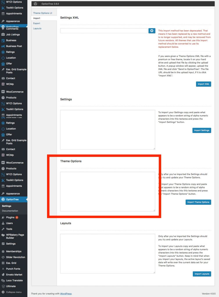 How to export & import Wyzi Options ? | WYZI - Documentation