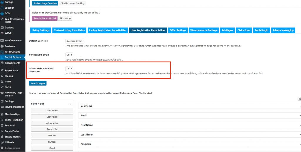 GDPR Requirement for Sign Up Form | WYZI - Documentation