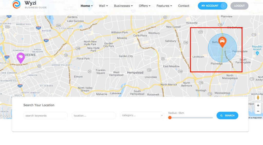 Area Zone Work Area on Map | WYZI - Documentation