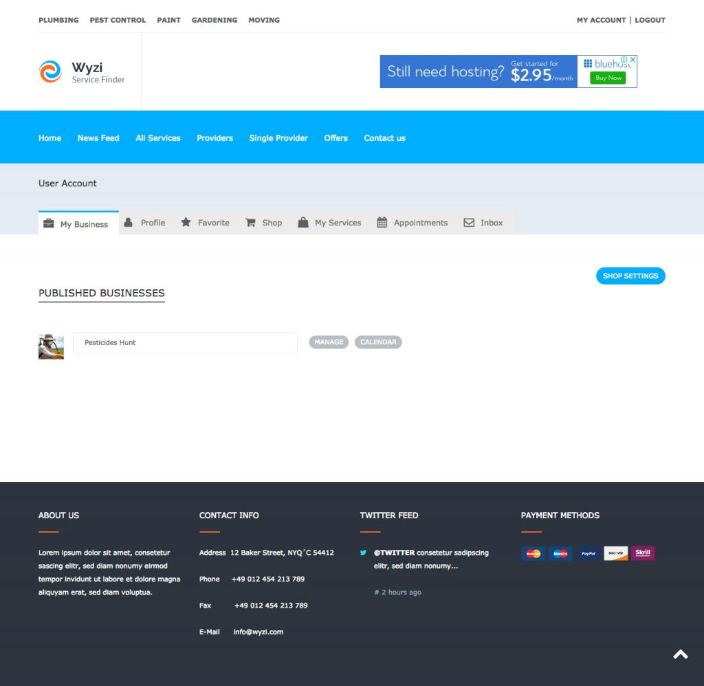 User Dashboard Styles Selection | WYZI - Documentation