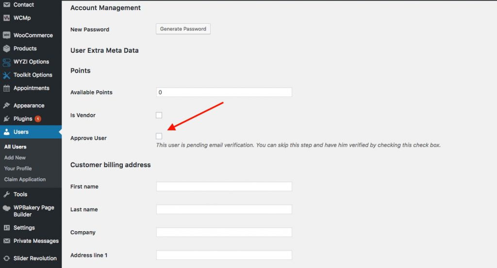 Admin Manually Approving Pending Users | WYZI - Documentation