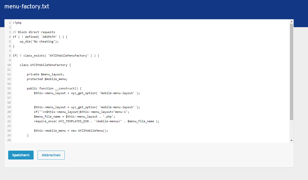 Menu-Factory01 | WYZI - Documentation